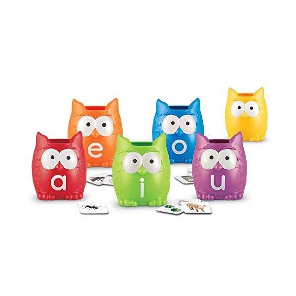 知育玩具 パズル ブロック ラーニングリソース LER5460 Learning Resources Vowel Owls Sorting Set - Phonics Games for Kids, Vowel Sounds, Toddle...