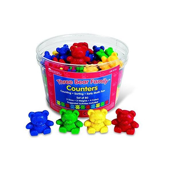 知育玩具 パズル ブロック ラーニングリソース LER0725 Learning Resources Bear Counters Set, Counting, Color &amp; Sorting Toy, Set of 80, Ages...