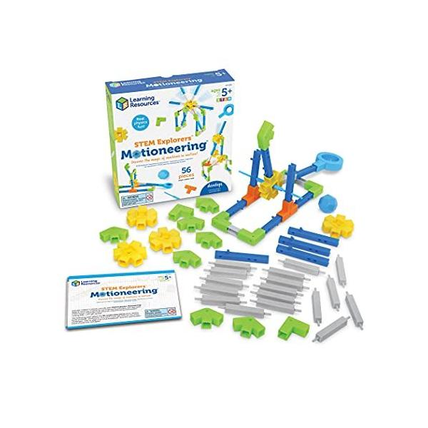知育玩具 パズル ブロック ラーニングリソース LER9308 Learning Resources STEM Explorers Motioneering - 56 Pieces, Ages 5+STEM Toys for Kids, B...