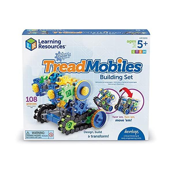 知育玩具 パズル ブロック ラーニングリソース LER9240 Learning Resources Gears! Gears! Gears! Treadmobiles Building Set, STEM Toys, Develops E...
