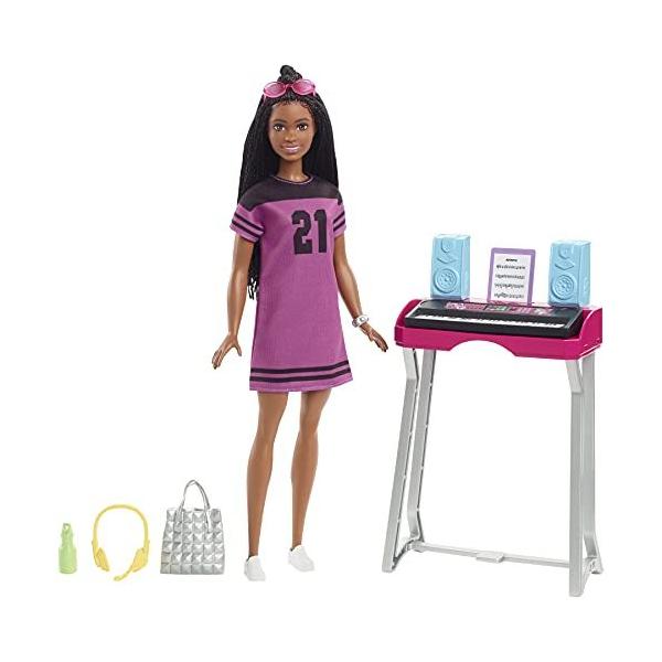 バービー バービー人形 GYG40 Barbie: Big City, Big Dreams Brooklyn” Roberts Doll (11.5-in, Brunette with Braids) &amp; Music Studio...