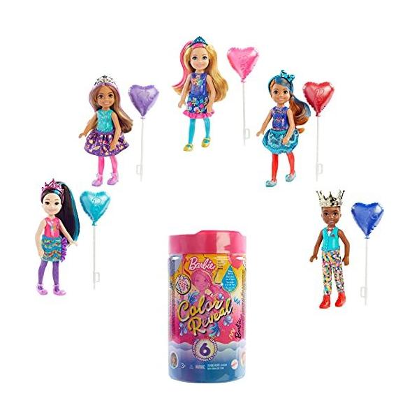 バービー バービー人形 BAR-CS-CR-ASS Barbie Chelsea Color Reveal Doll &amp; Accessories, 6 Surprises Include Small Doll, Clothes &a...
