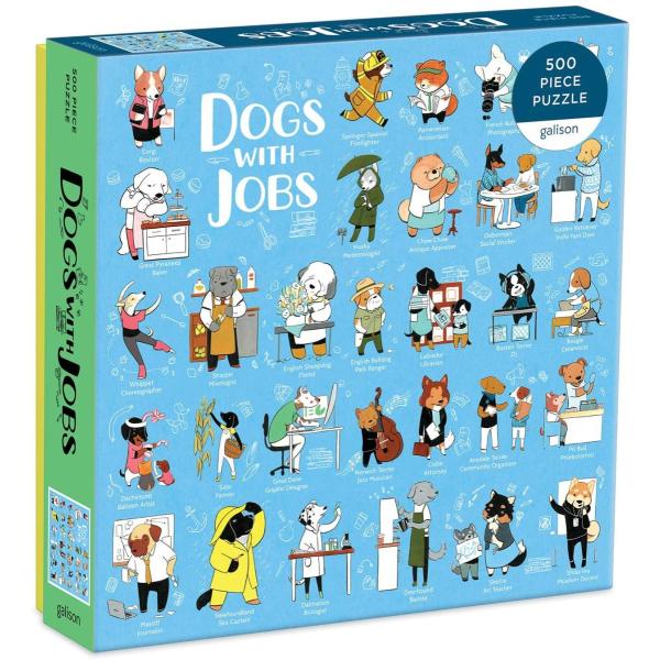 ジグソーパズル 海外製 アメリカ 9780735364820 Galison Dogs with Jobs Puzzle, 500 Pieces, 20” x 20” ? Jigsaw Puzzle Featuring an Amusing...