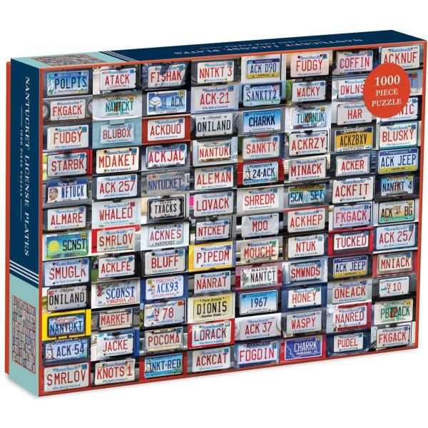 ジグソーパズル 海外製 アメリカ 9780735366275 Galison Nantucket License Plates Puzzle, 1,000 Pieces, 20” x 27” ? Jigsaw Puzzle Featurin...