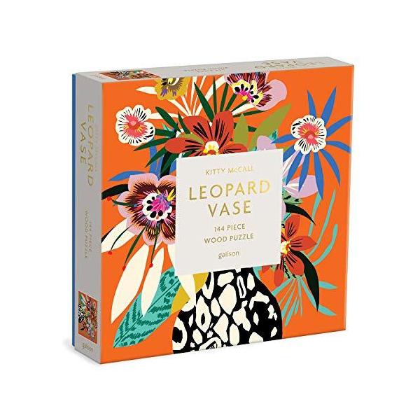 ジグソーパズル 海外製 アメリカ 9780735370258 Galison Kitty McCall Leopard Vase Wood Puzzle, 144 Pieces, 8.75” x 8.75” ? Unique Jigsaw ...