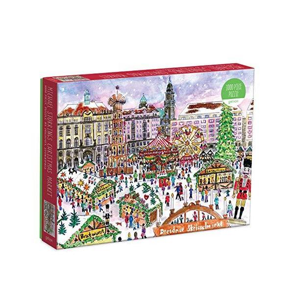ジグソーパズル 海外製 アメリカ 9780735366763 Galison Michael Storrings Christmas Market 1000 Piece Puzzle from Galison - Featuring Bea...