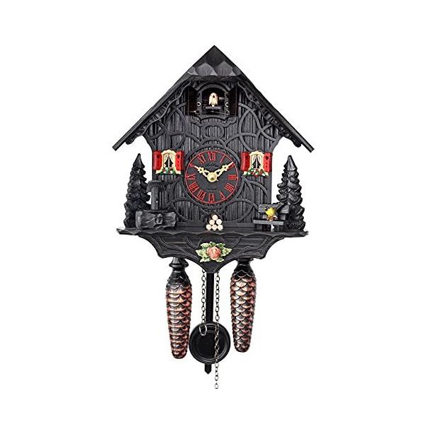 カッコー時計 インテリア 壁掛け時計 海外モデル アメリカ 輸入物 AH 38 QM HerrZeit by Adolf Herr Quartz Cuckoo Clock - Black Magic海外限定品を迅速輸入！5〜15営業日にて発...