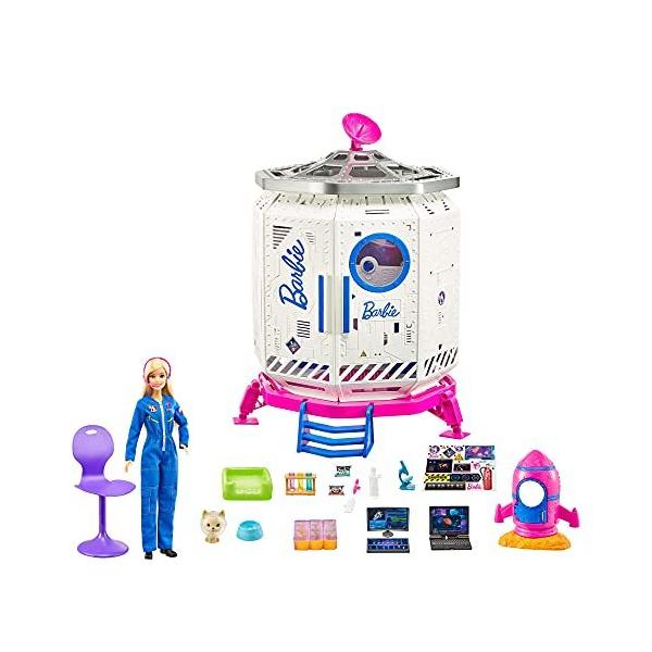 バービー バービー人形 GXF27 Barbie Space Discovery Space Station Playset with Space Explorer Doll, Puppy, Workstation, Satellite S...