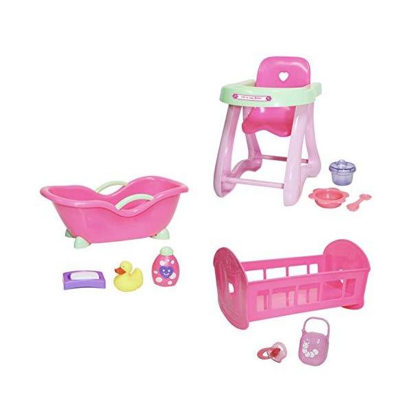 ジェーシートイズ 赤ちゃん おままごと ベビー人形 81453 JC Toys Deluxe Doll Accessory Bundle | High Chair, Crib, Bath and Extra Accessories for ...
