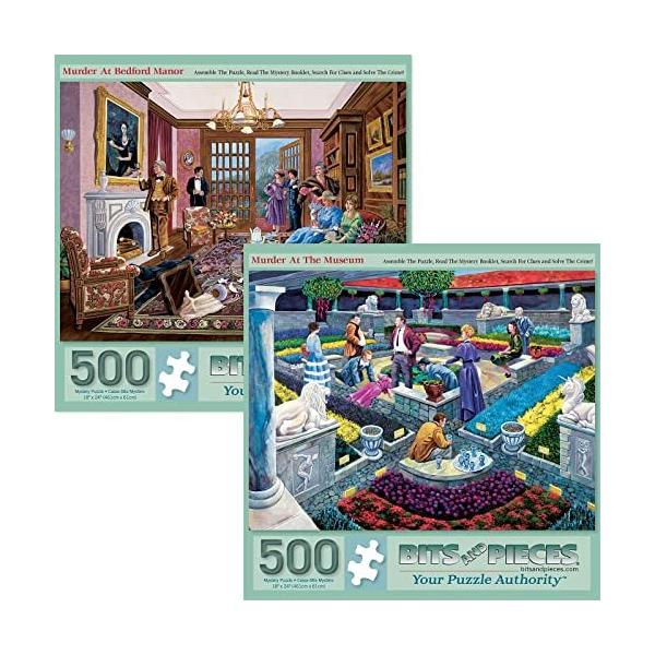 ジグソーパズル 海外製 アメリカ 48173 Bits and Pieces ? Value Set of Two 500 Piece Jigsaw Puzzles for Adults ? Murder at The Manor and ...