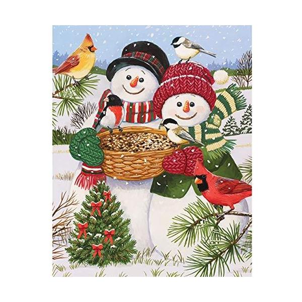 ジグソーパズル 海外製 アメリカ 41353 Bits and Pieces ? Large 200 Piece Jigsaw Puzzle for Adults ? Snow Couple Feeding The Birds - Snow...