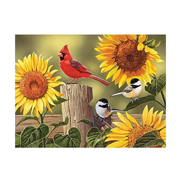 ジグソーパズル 海外製 アメリカ 42272 Bits and Pieces ? Sunflower and Songbirds Jigsaw Puzzle by William Vanderdasson ? 50, 100, 200 (1...