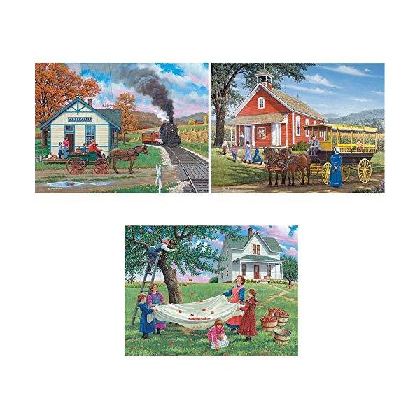 ジグソーパズル 海外製 アメリカ 43217 Bits and Pieces ? Value Set of Three Large 300 Piece Jigsaw Puzzles for Adults ? Sunny Season Col...