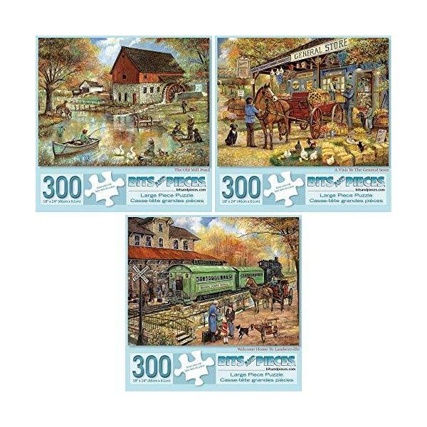 ジグソーパズル 海外製 アメリカ 49200 Bits and Pieces ? Value Set of Three Large 300 Piece Jigsaw Puzzles for Adults ? Jigsaw Puzzles D...