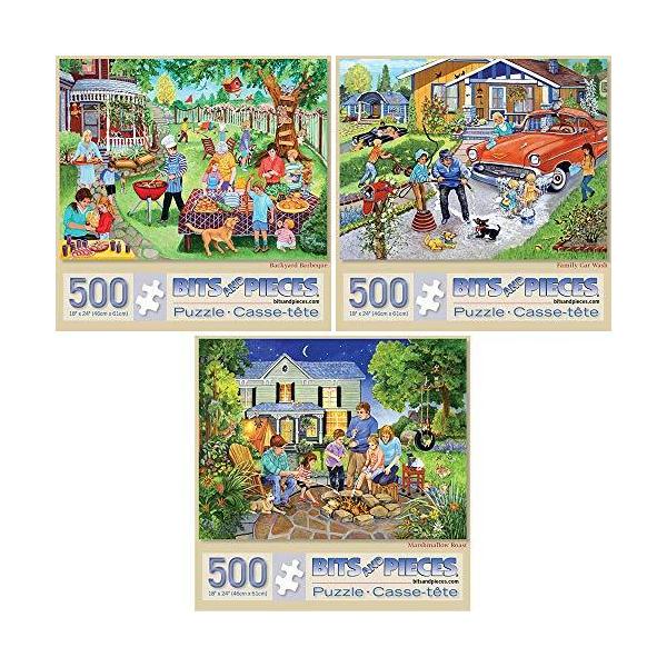 ジグソーパズル 海外製 アメリカ 43707 Bits and Pieces ? Value Set of Three Large 500 Piece Jigsaw Puzzles for Adults ? Jigsaw Puzzles D...