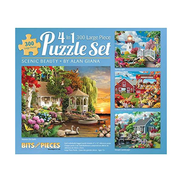 ジグソーパズル 海外製 アメリカ 47479 Bits and Pieces ? 4-in-1 Multi-Pack 300 Piece Jigsaw Puzzles for Adults ? Scenic Beauty Collectio...