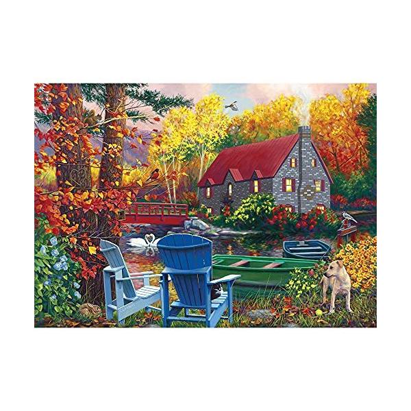 ジグソーパズル 海外製 アメリカ 44260 Bits and Pieces ? 500 Piece Jigsaw Puzzle for Adults ? by The Lake in The Fall - Autumn Leaves Ca...