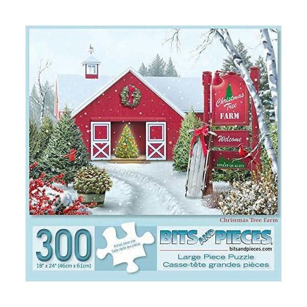 ジグソーパズル 海外製 アメリカ 49290 Bits and Pieces ? 300 Piece Jigsaw Puzzle for Adults ? Christmas Tree Farm - Winter Snow Holiday ...