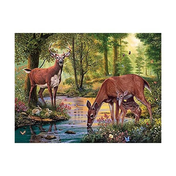 ジグソーパズル 海外製 アメリカ 46441 Bits and Pieces ? 500 Piece Jigsaw Puzzle for Adults ? Woodland Stream - Deer Stream Forest Tree ...