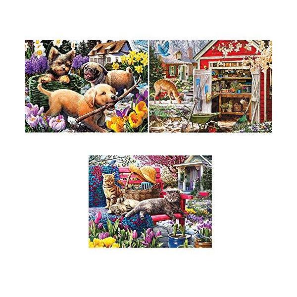 ジグソーパズル 海外製 アメリカ 45008 Bits and Pieces - Value Set of Three (3) - 300 Piece Jigsaw Puzzles for Adults - Spring Collectio...