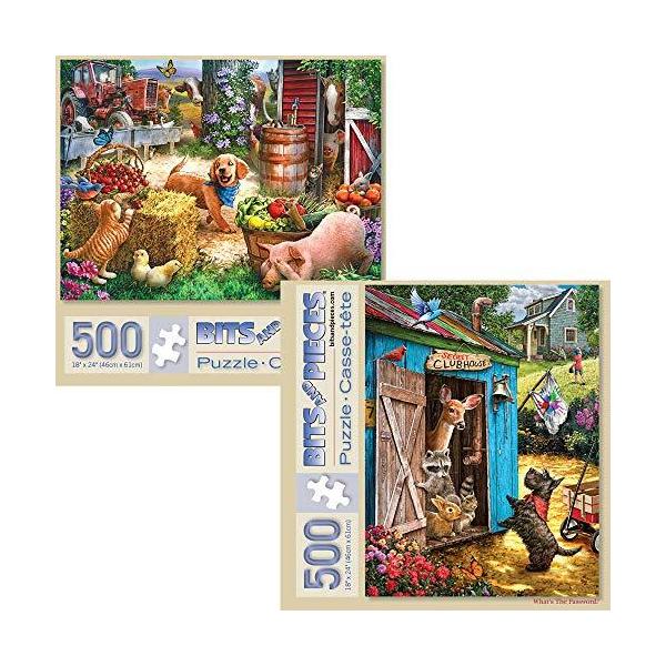 ジグソーパズル 海外製 アメリカ 48474 Bits and Pieces ? Value Set of Two 500 Piece Jigsaw Puzzles for Adults ? Hide and Seek, What’s Th...