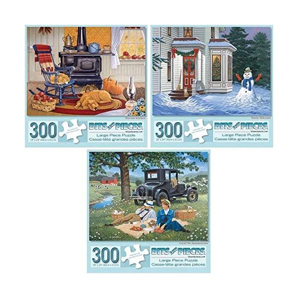 ジグソーパズル 海外製 アメリカ 42834 Bits and Pieces ? Value Set of Three Large 300 Piece Jigsaw Puzzles for Adults ? Seasons Themed J...