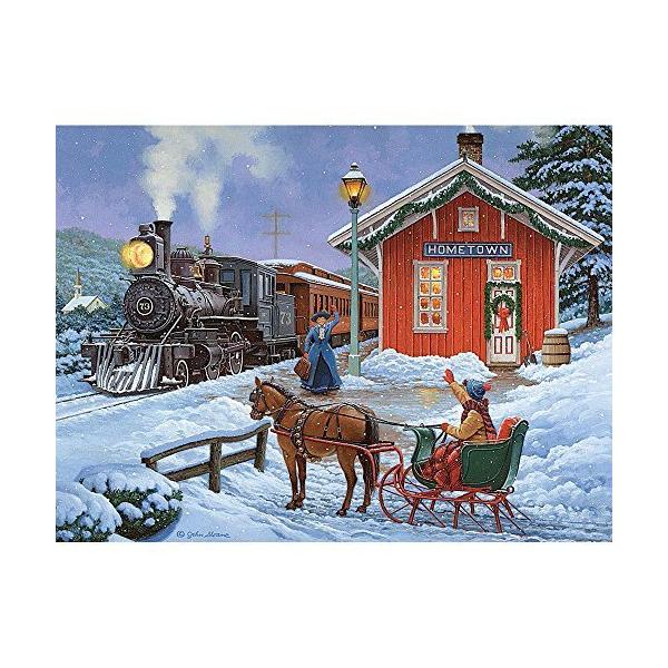 ジグソーパズル 海外製 アメリカ 47441 Bits and Pieces ? Large 300 Piece Glow in The Dark Jigsaw Puzzle for Adults ? Home for The Holida...
