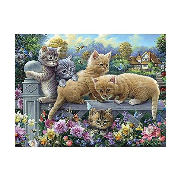 ジグソーパズル 海外製 アメリカ 48028 Bits and Pieces ? 500 Piece Jigsaw Puzzle for Adults ? Kittens On A Fence - Cat Flower Pet Garden...