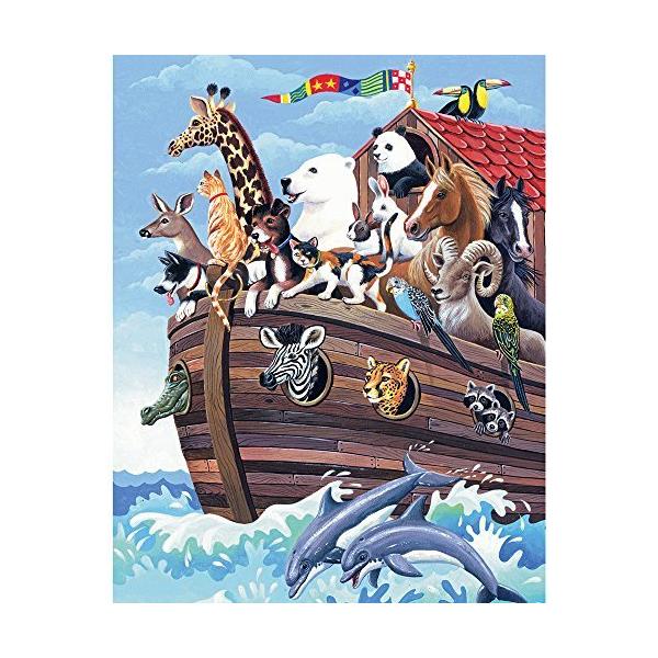 ジグソーパズル 海外製 アメリカ 41689 Bits and Pieces ? 200 Piece Jigsaw Puzzle for Adults ? Noah's Ark - Biblical Animal Boat Zoo Jigs...