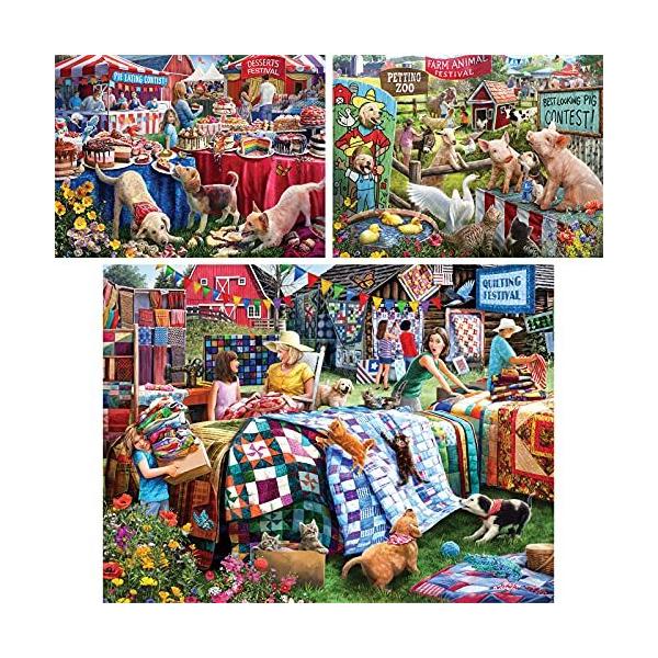 ジグソーパズル 海外製 アメリカ 48323 Bits and Pieces ? Value Set of Three 300 Piece Jigsaw Puzzles for Adults ? Desserts, Farm Animal,...
