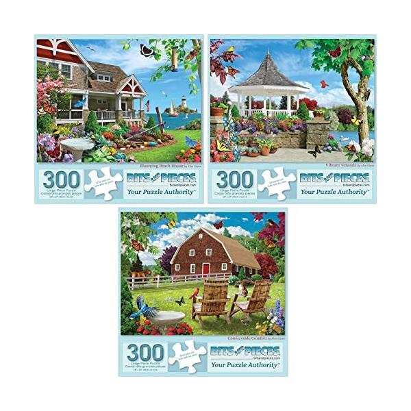 ジグソーパズル 海外製 アメリカ 49050 Bits and Pieces - Value Set of Three (3) 300 Piece Jigsaw Puzzles for Adults - Measures 18" x 24"...