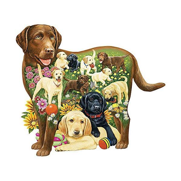 ジグソーパズル 海外製 アメリカ 49168 Bits and Pieces - 750 Piece Shaped Puzzle - Lovable Labs, Labrador Dog Puppies - by Artist Jack W...