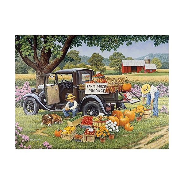 ジグソーパズル 海外製 アメリカ 42786 Bits and Pieces ? Fall on The Farm Jigsaw Puzzle for Adults by John Sloane ? Charming Country Aut...