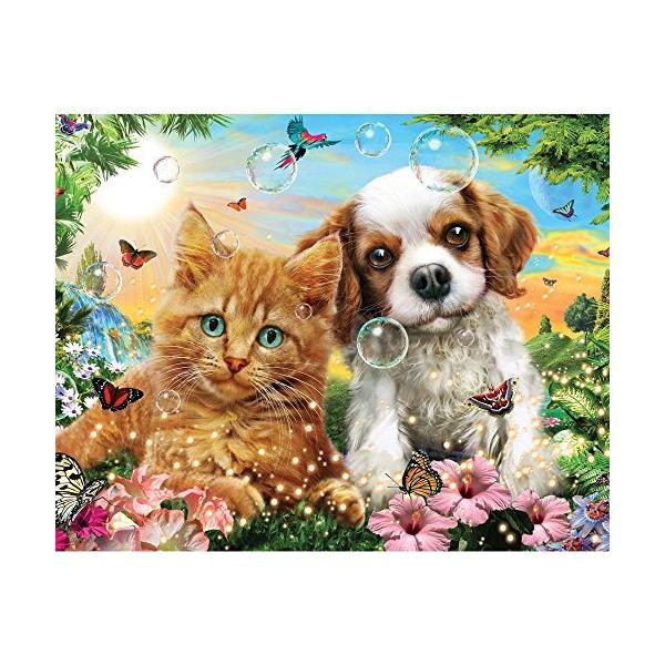 ジグソーパズル 海外製 アメリカ 43905 Bits and Pieces ? Large 100 Piece Jigsaw Puzzle for Adults ? Kitten &amp; Puppy - Cute Baby Anima...