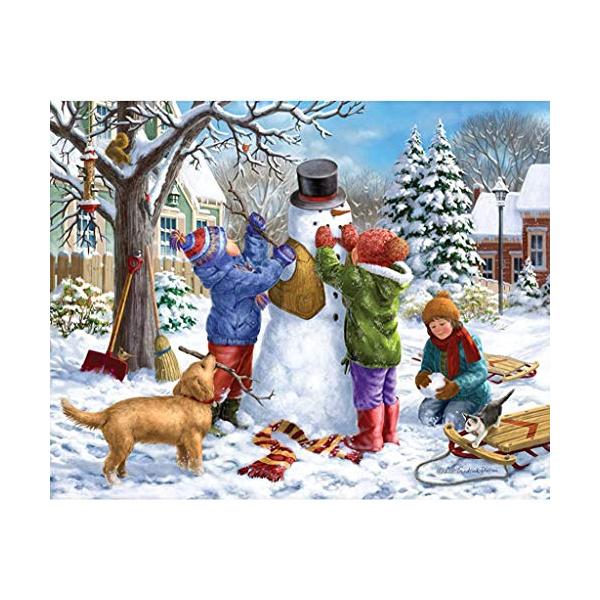 ジグソーパズル 海外製 アメリカ 41746 Bits and Pieces ? Large 300 Piece Jigsaw Puzzle for Adults ? Building a Snowman on a Snow Day - W...