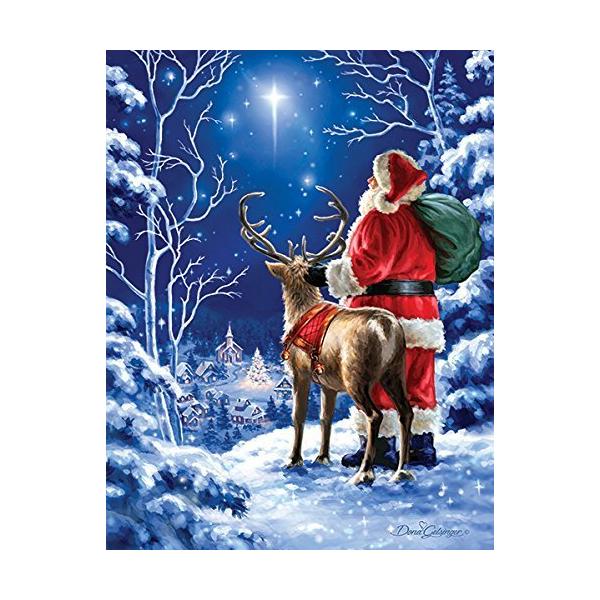 ジグソーパズル 海外製 アメリカ 34-01563 Springbok Starry Night 500 piece Jigsaw Puzzle for Adults features Santa Clause and his reinde...