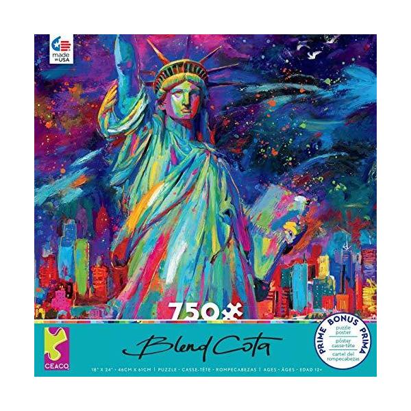 ジグソーパズル 海外製 アメリカ 2942-1 Ceaco 2942-1 Vive La Libert? Statue of Liberty Puzzle with Poster by Blend Cota, 18" x 24" - 750...