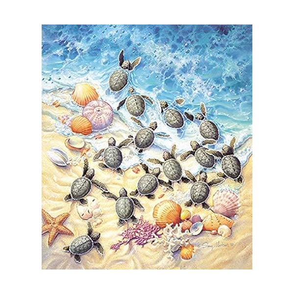 ジグソーパズル 海外製 アメリカ 45501 SUNSOUT INC - Green Turtle Hatchlings - 550 pc Jigsaw Puzzle by Artist: Sherry Vintson - Finished...