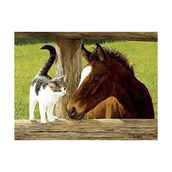 ジグソーパズル 海外製 アメリカ 51528 SUNSOUT INC - A Whiskery Hello - 500 pc Jigsaw Puzzle by Artist: Persis Clayton Weirs - Finished ...