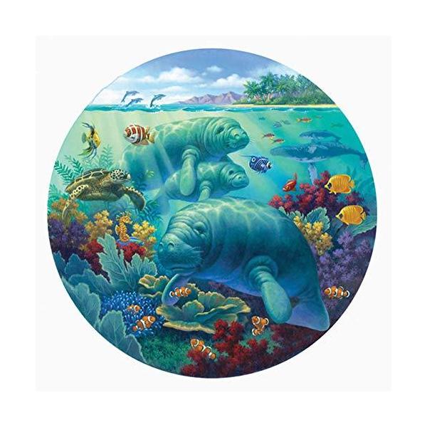 ジグソーパズル 海外製 アメリカ 55968 SUNSOUT INC - Manatee Beach - 500 pc Round Jigsaw Puzzle by Artist: Corbert Gauthier - Finished S...