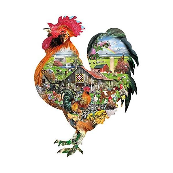 ジグソーパズル 海外製 アメリカ 95880 SUNSOUT INC - Rule The Roost - 1000 pc Special Shape Jigsaw Puzzle by Artist: Lori Schory - Finis...