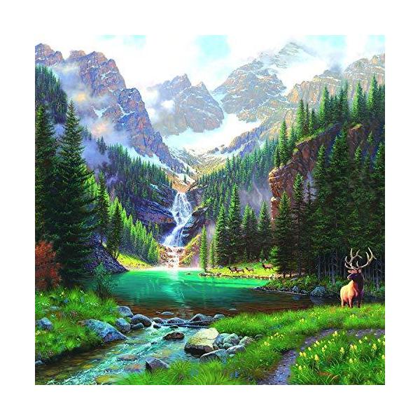 ジグソーパズル 海外製 アメリカ SG_B071FHPYFL_US SUNSOUT INC - Elk at The Waterfall - 1000 pc Jigsaw Puzzle by Artist: Mark Keathley - ...