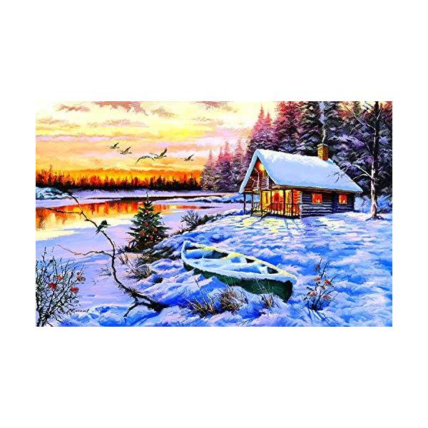ジグソーパズル 海外製 アメリカ 52766 SUNSOUT INC - Log Cabin - 550 pc Jigsaw Puzzle by Artist: The MacNeil Studio - Finished Size 15" ...