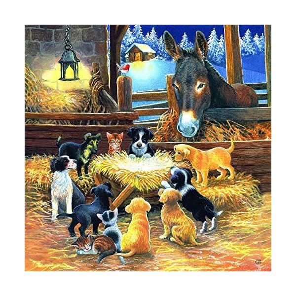 ジグソーパズル 海外製 アメリカ SG_B01636ZPI6_US SUNSOUT INC - Barnyard Nativity - 500 pc Jigsaw Puzzle by Artist: Chrissie Snelling - ...
