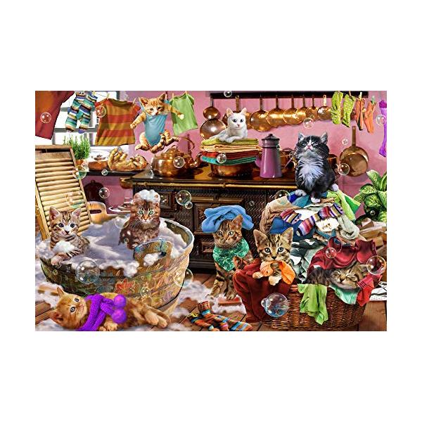 ジグソーパズル 海外製 アメリカ VC1094 Vermont Christmas Company Kittens in The Kitchen Jigsaw Puzzle 100 Piece, Large Pieces Perfect f...