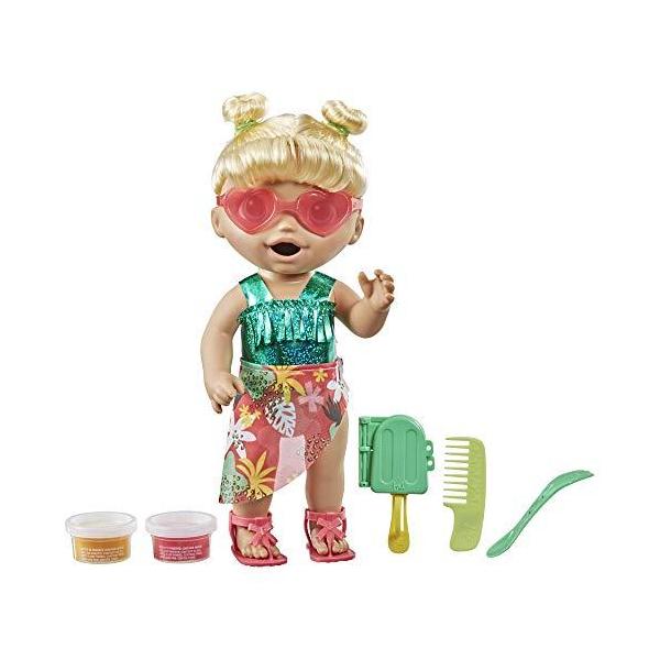 ベビーアライブ 赤ちゃん おままごと ベビー人形 F1680 Baby Alive Sunshine Snacks Doll, Eats and Poops, Summer-Themed Waterplay Baby Doll, Ice P...