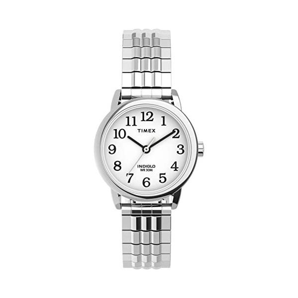 腕時計 タイメックス レディース TW2V058009J Timex Women's Easy Reader 25mm Perfect Fit Watch ? Silver-Tone Case White Dial with Silver-...