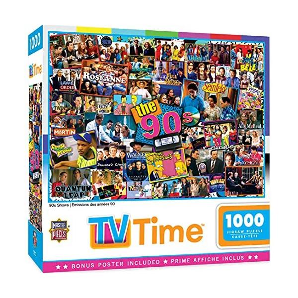 ジグソーパズル 海外製 アメリカ 72158 MasterPieces - 1000 Piece Jigsaw Puzzle, 90’s TV Shows Collage, Fun for Adults, Family, Kids, Non...