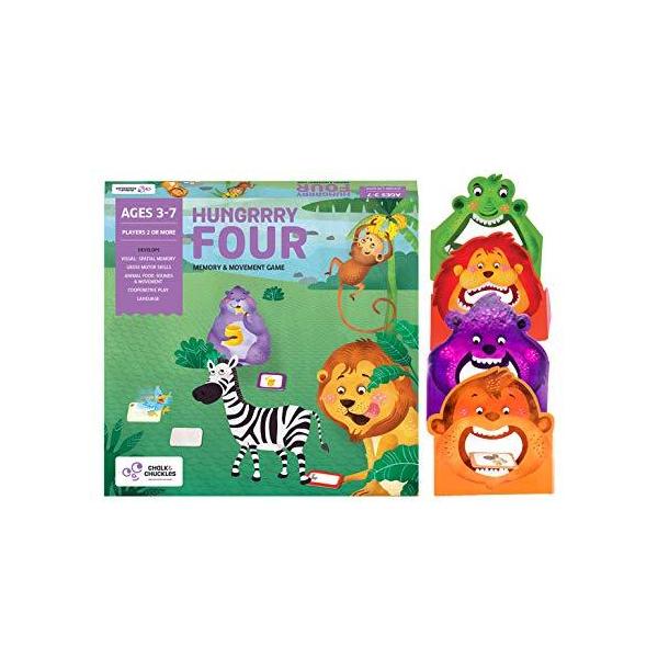ボードゲーム 英語 アメリカ 海外ゲーム CC-021 Chalk and Chuckles Hungry Four Animals-Memory &amp; Movement Game for Preschoolers, Kids Age...