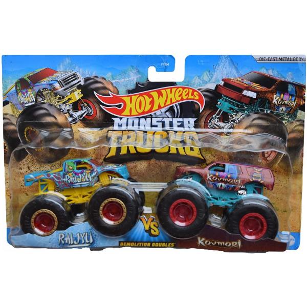 ホットウィール Hot Wheels モンスタートラック デモリションダブルス ライジューvsコウモリ ダイキャストメタルボディ ビークル ミニカーホットウィール マテル ミニカー ホットウイール fyj64 Hot Wheels Mons...